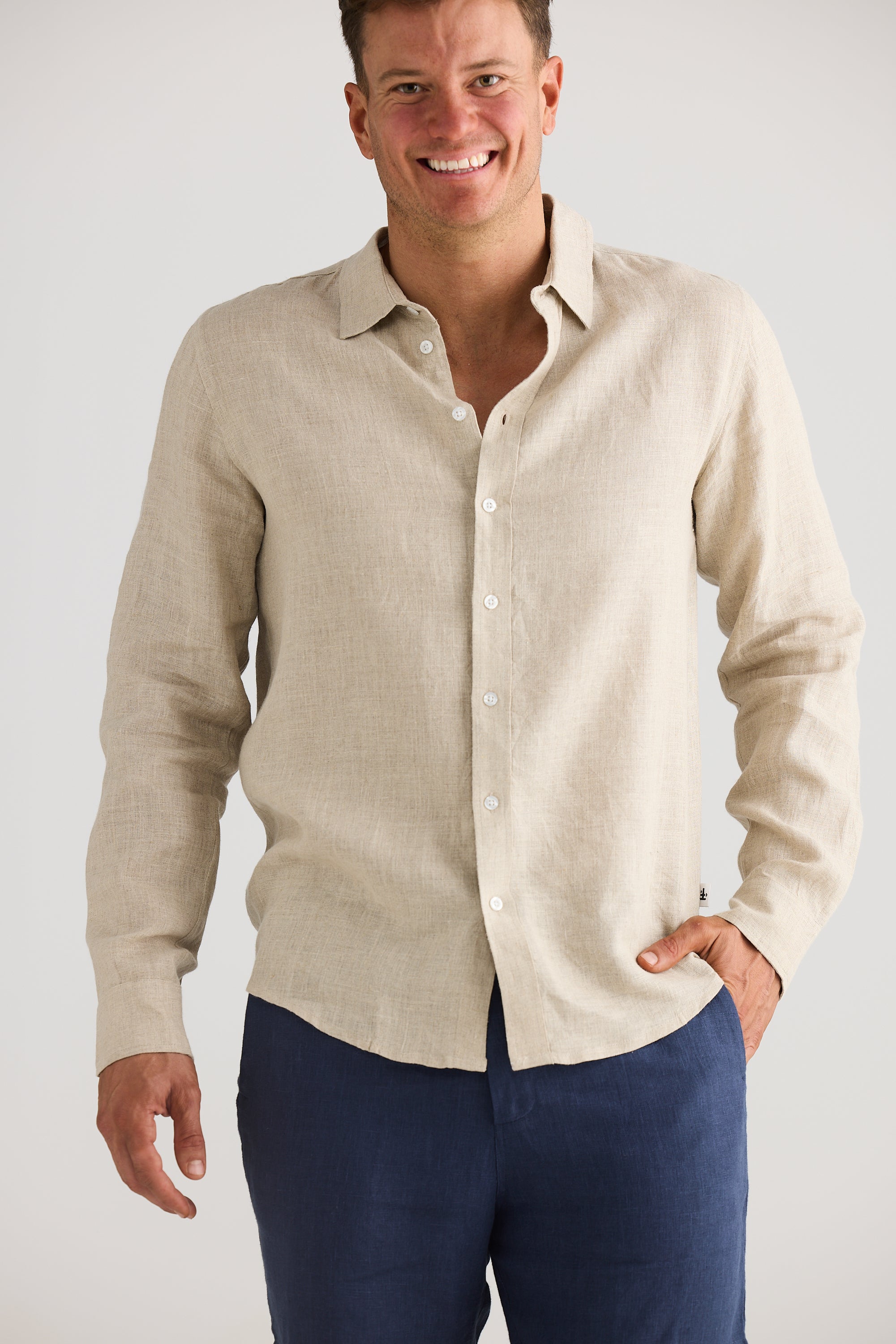 Fossick Oxford Shirt | Natural Linen – Ivy Vibe